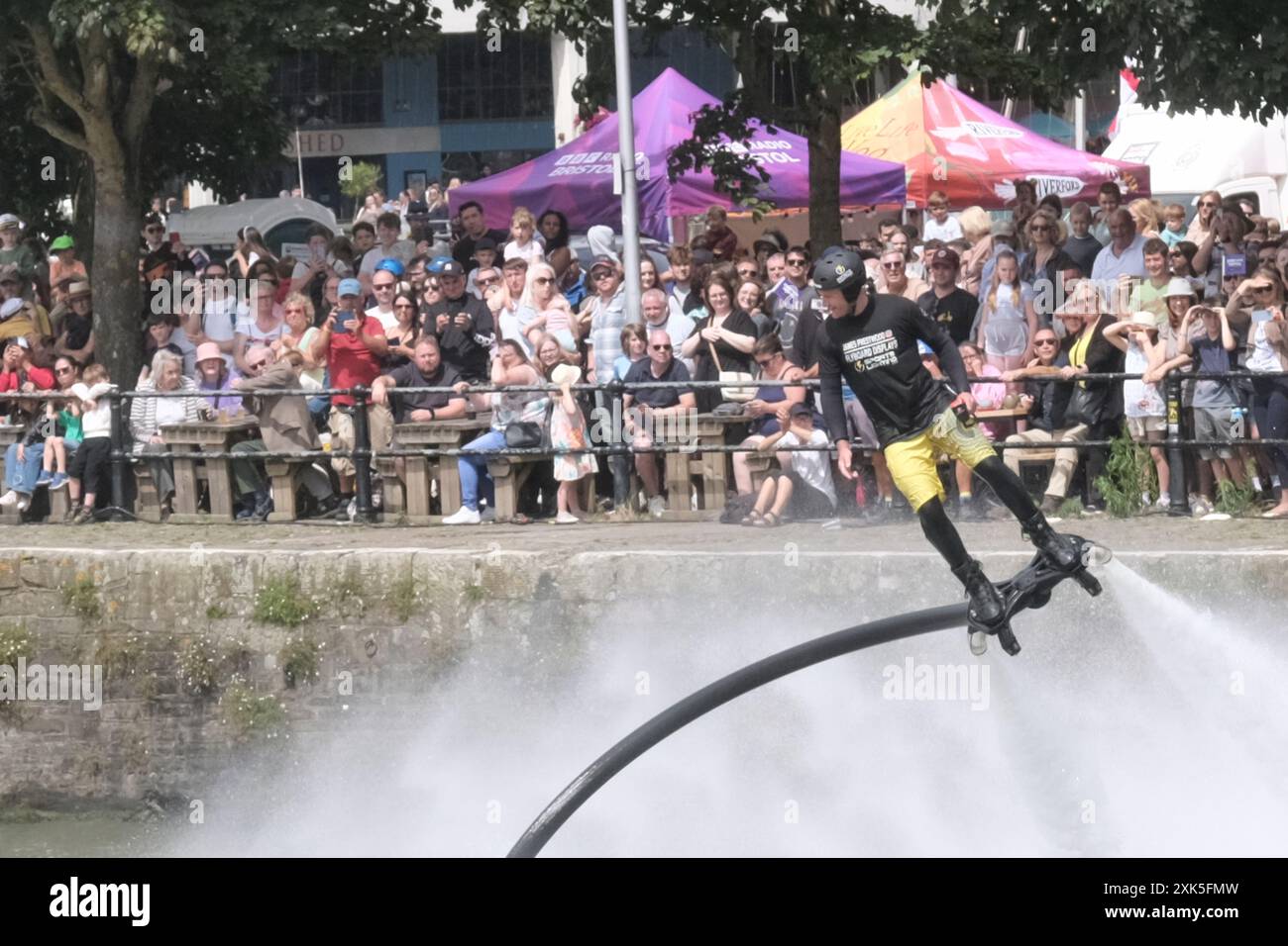 Bristol, UK. 20th July, 2024. James Prestwood demonstrates his Flyboard ...