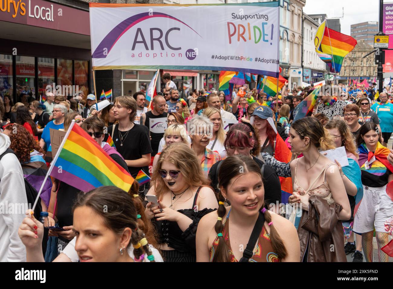 Northern Pride 2024 parade through the city of Newcastle upon Tyne, UK ...