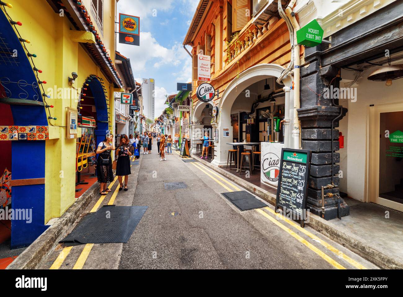 Tourists walking along Haji Lane in Singapore Stock Photo - Alamy