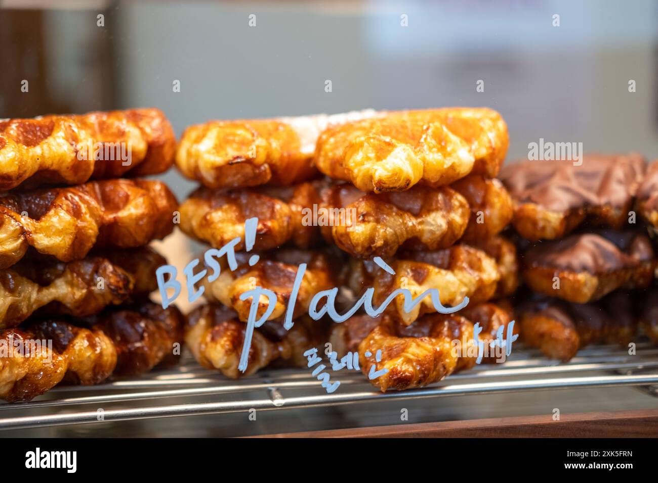 Croffle, a hybrid of a croissant and waffle which is a popular pastry ...