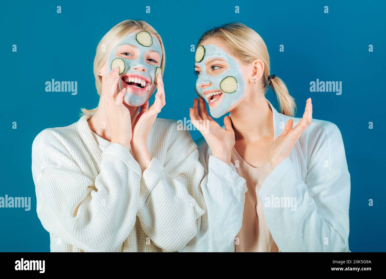 Portrait Of two Beautiful Young Female Models With Natural Facial ...