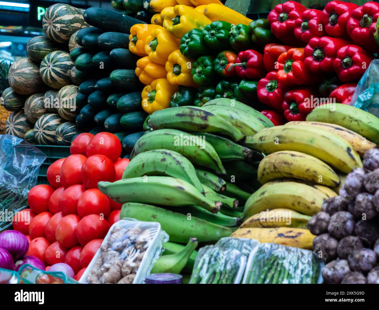 Bogota, Colombia - Dec, 2022: Variety of fruits at the Paloquemao ...
