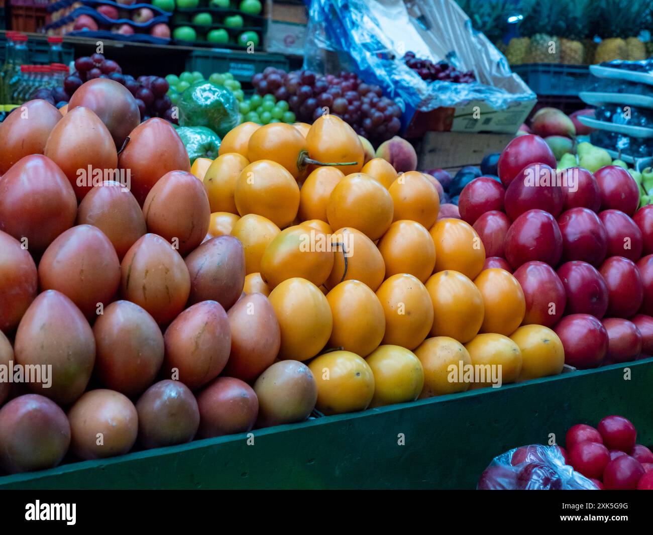 Bogota, Colombia - Dec, 2022: Variety of fruits at the Paloquemao ...