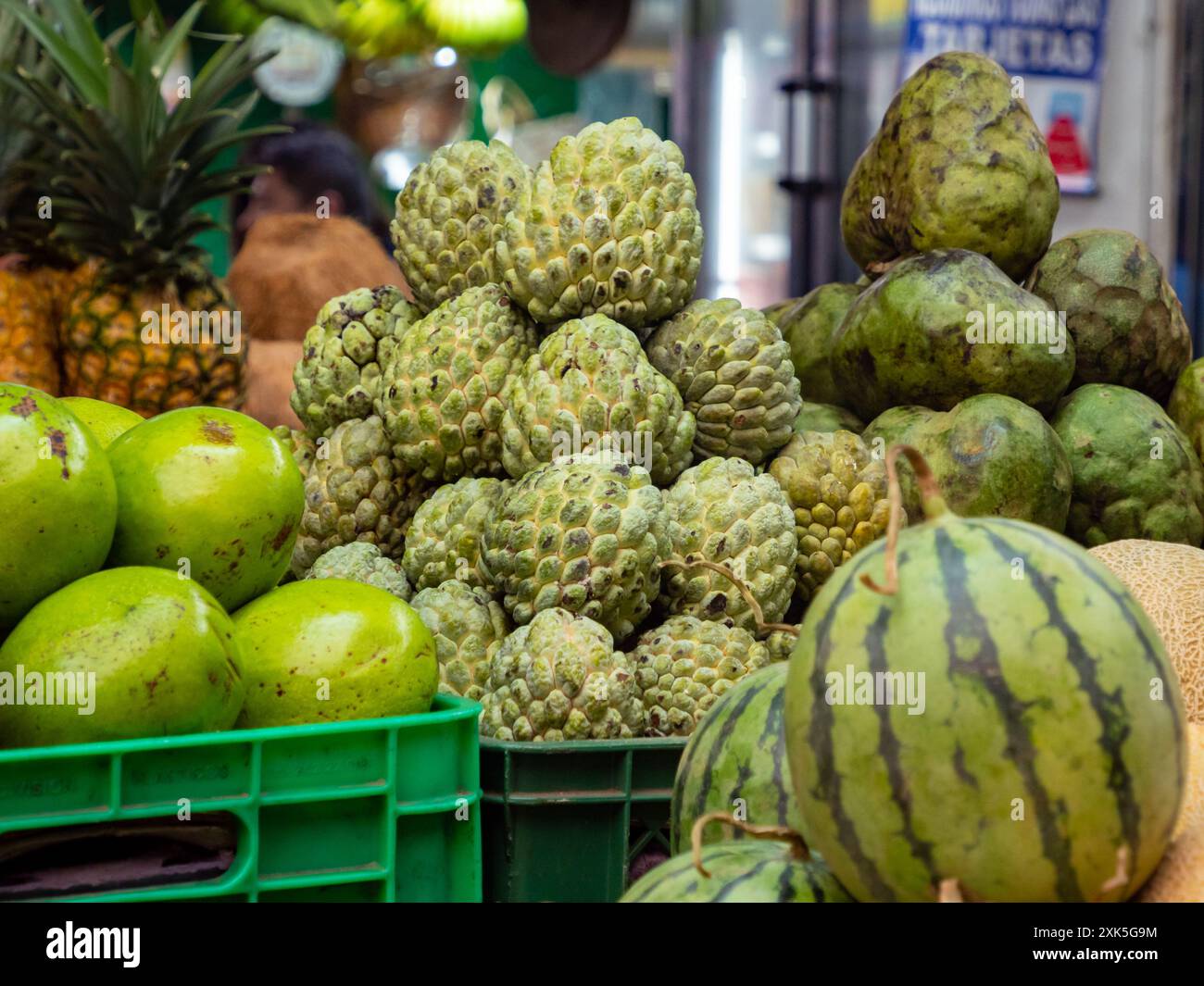 Bogota, Colombia - Dec, 2022: Variety of fruits at the Paloquemao ...