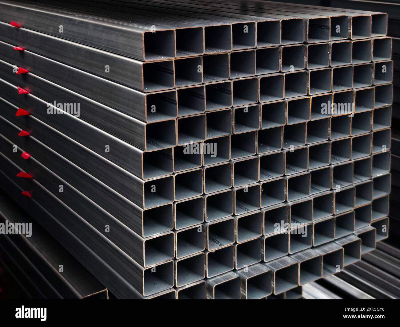 Abstract background with stack numerous metallic profile Stock Photo ...