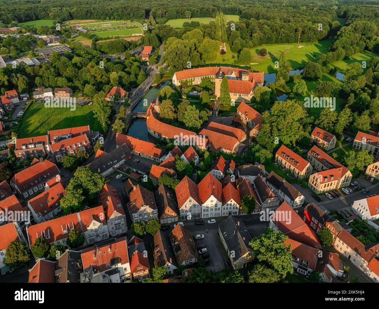 Aerial view to the town of Steinfurt in North Rhein-Westphalia, Germany ...
