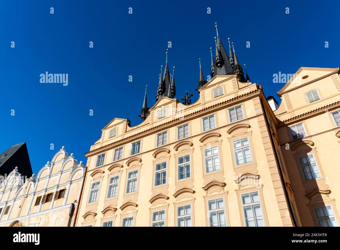 The Old Town Square in Prague (founded 1338) is surrounded by numerous ...