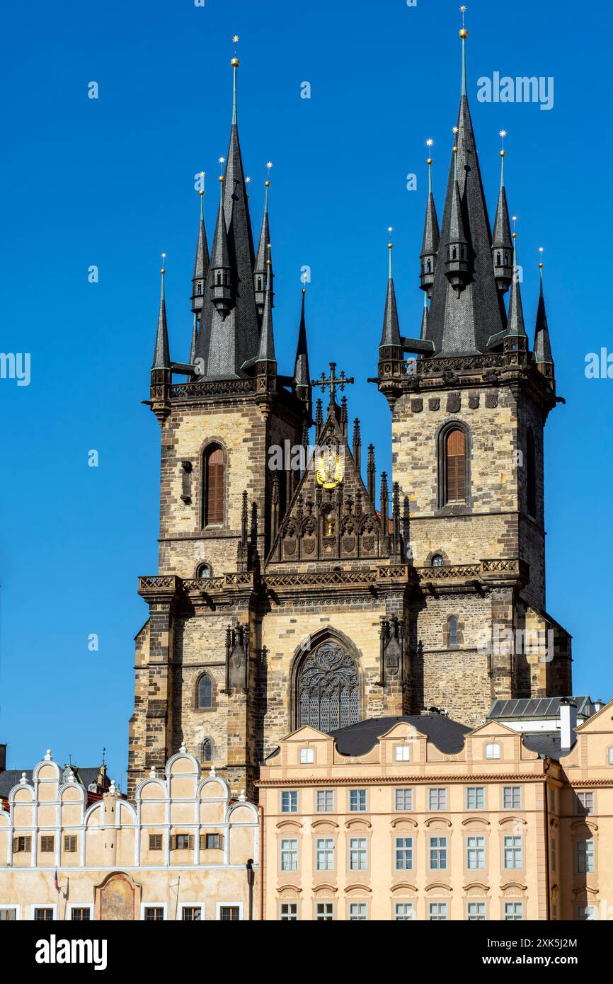The Old Town Square in Prague (founded 1338) is surrounded by numerous ...