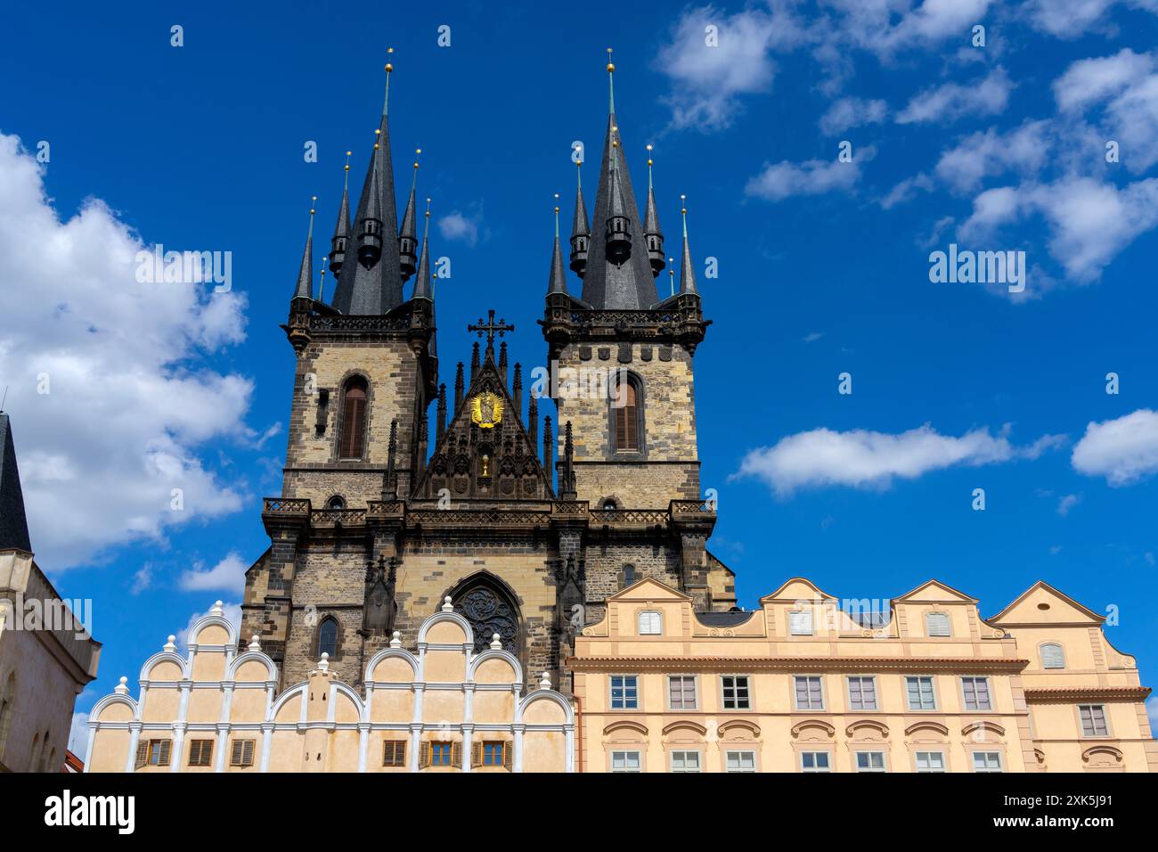 The Old Town Square in Prague (founded 1338) is surrounded by numerous ...