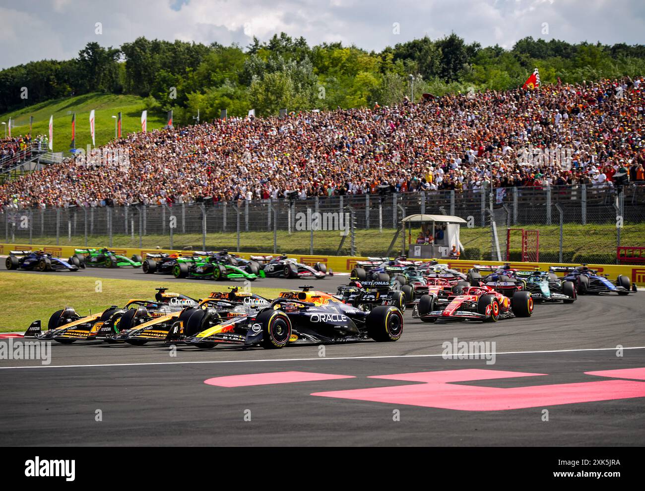 BUDAPEST - Oscar Piastri (McLaren), Lando Norris (McLaren) and Max ...