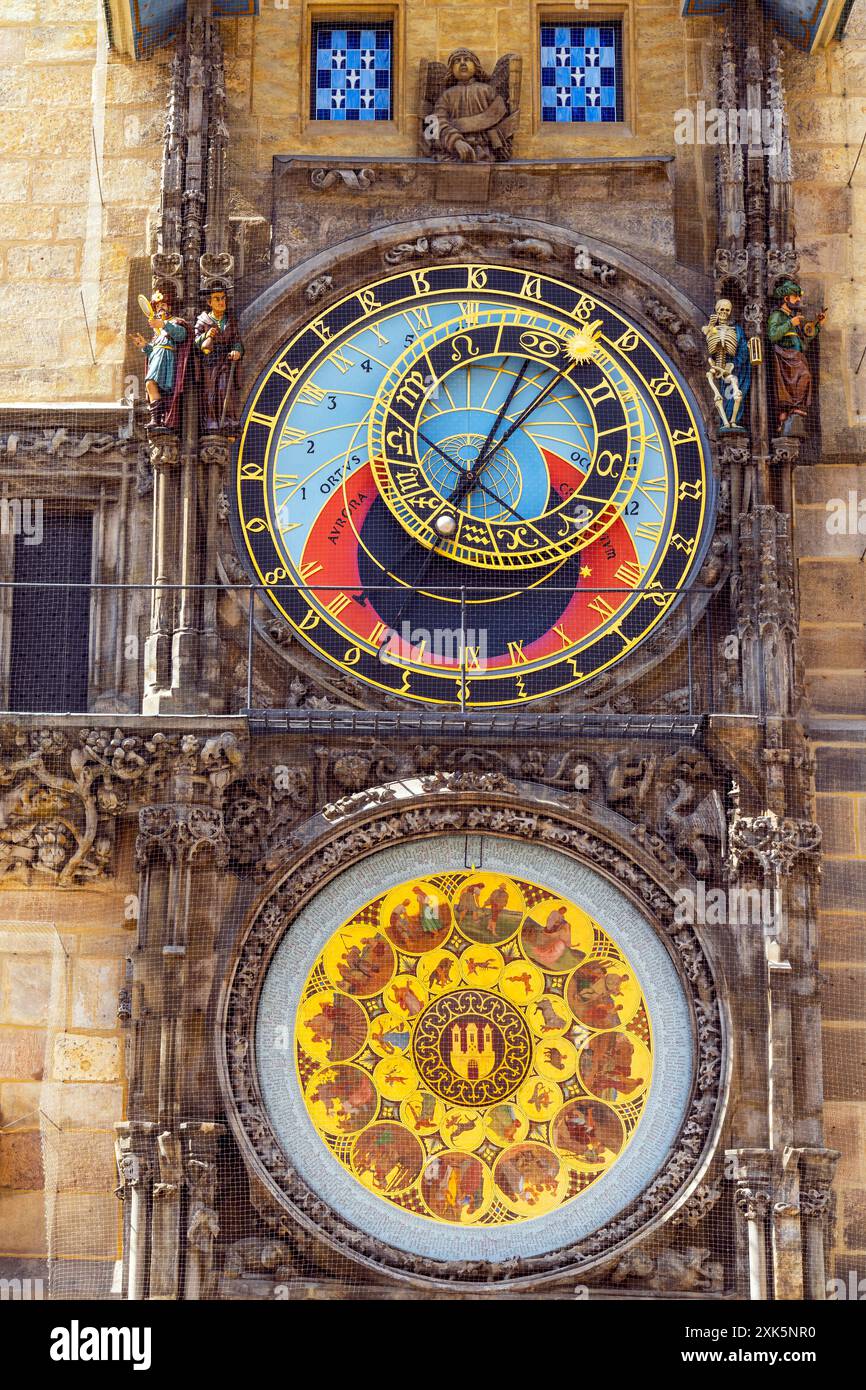 Famous astronomical clock, Old Town Hall in Prague Old Town, Czech ...