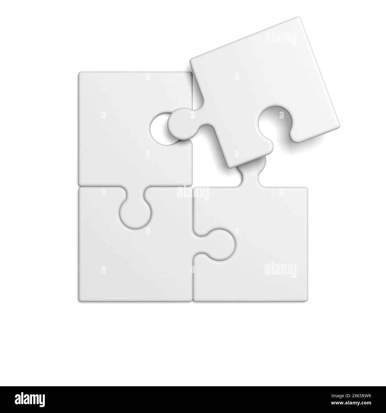Four puzzle pieces isolated on white background. Blank. 3d illustration ...