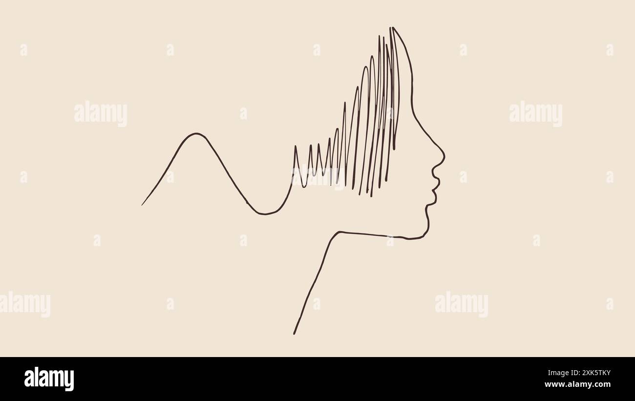Line drawing face profile hi-res stock photography and images - Alamy