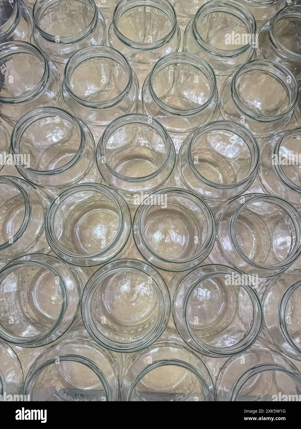 Glass jars on a cardboard background - flat view. High quality photo ...