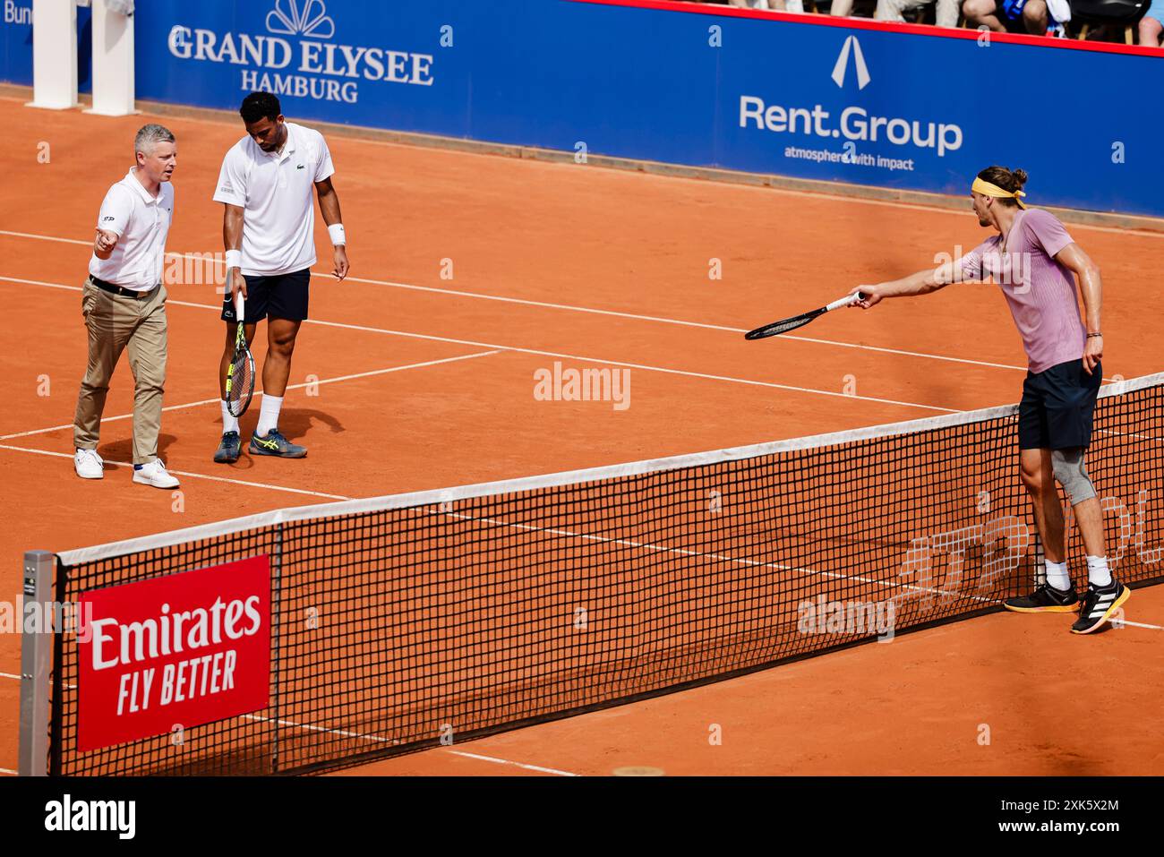 Hamburg, Germany. 21st July, 2024. Tennis: ATP Tour - Hamburg, Singles, Men, Final. Zverev ...