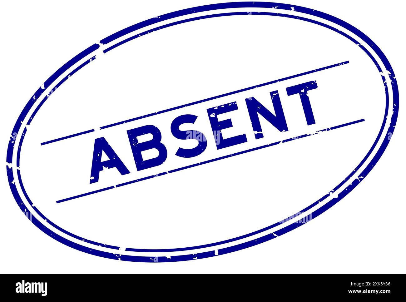 Grunge blue absent word oval rubber seal stamp on white background Stock Vector Image & Art - Alamy