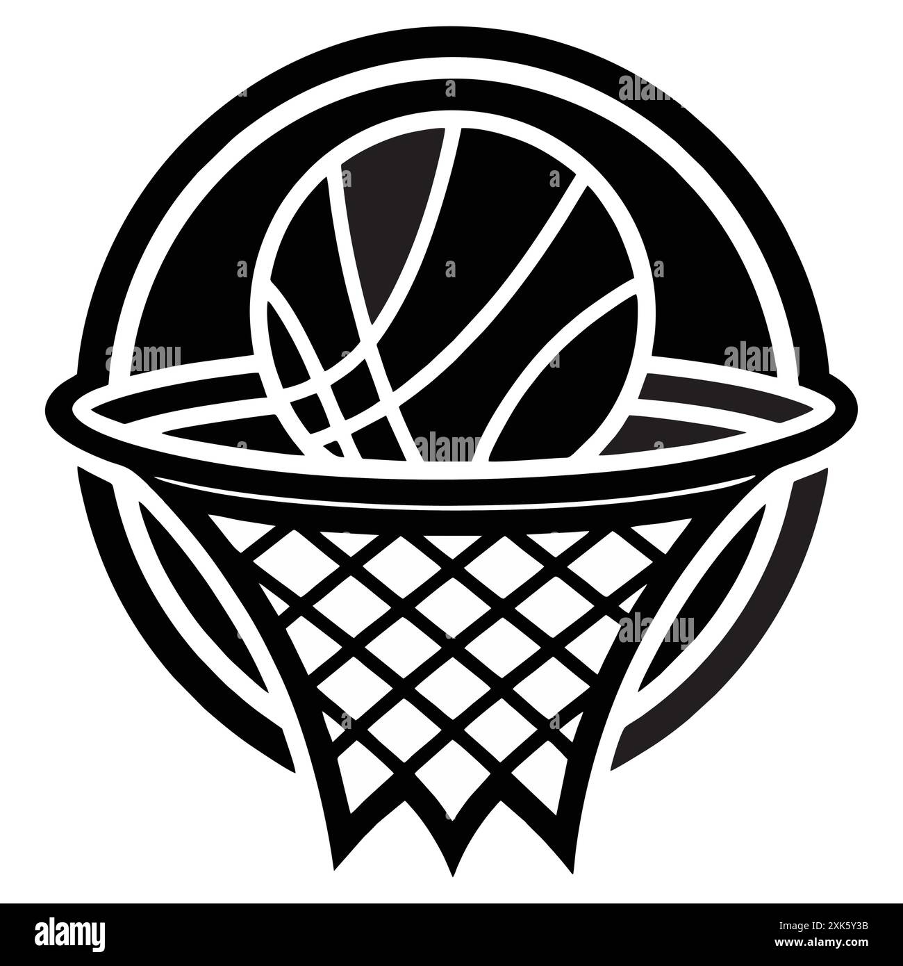 Basketball player ball in basket Stock Vector Images - Alamy