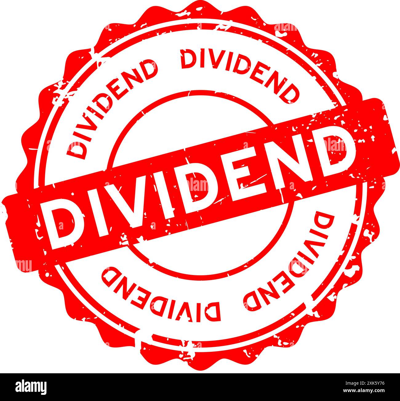 Grunge red dividend word round seal stamp on white background Stock ...