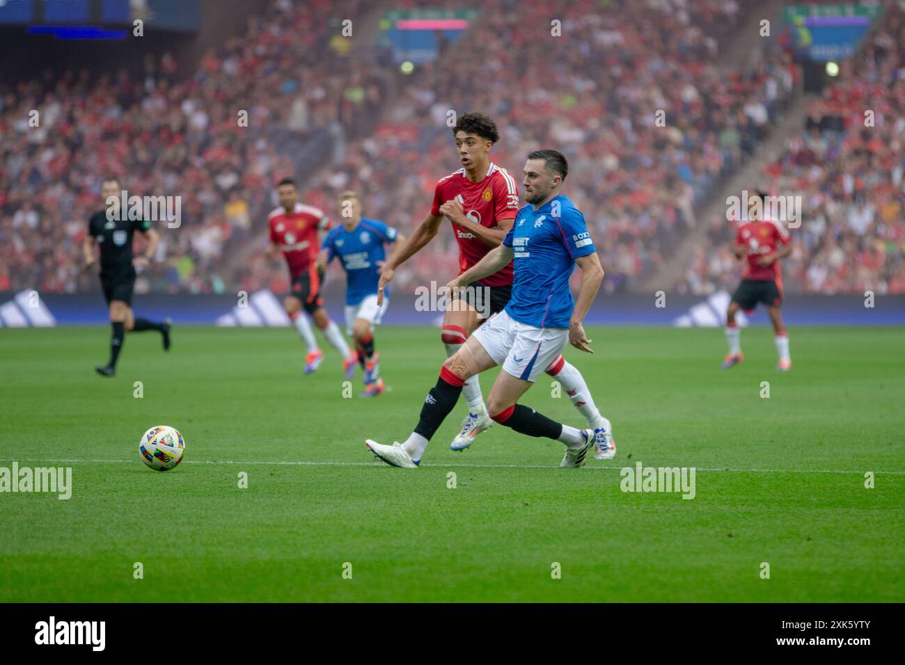 EDINBURGH, SCOTLAND - JULY 20, 2024: Ethan Wheatley challenges John ...