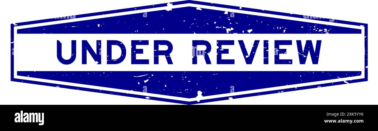 Grunge blue under review word hexagon rubber seal stamp on white background Stock Vector Image ...