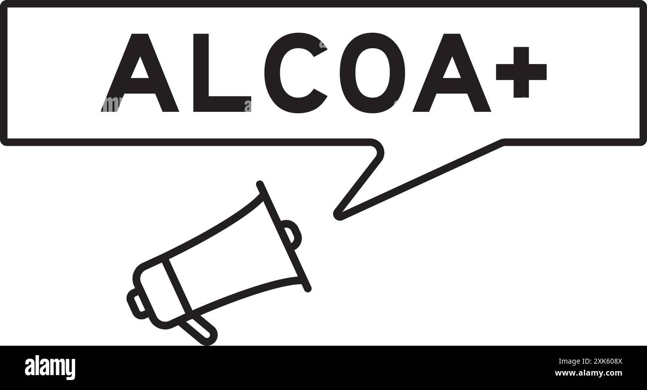 Megaphone icon with speech bubble in word ALCOA (Abbreviation of ...