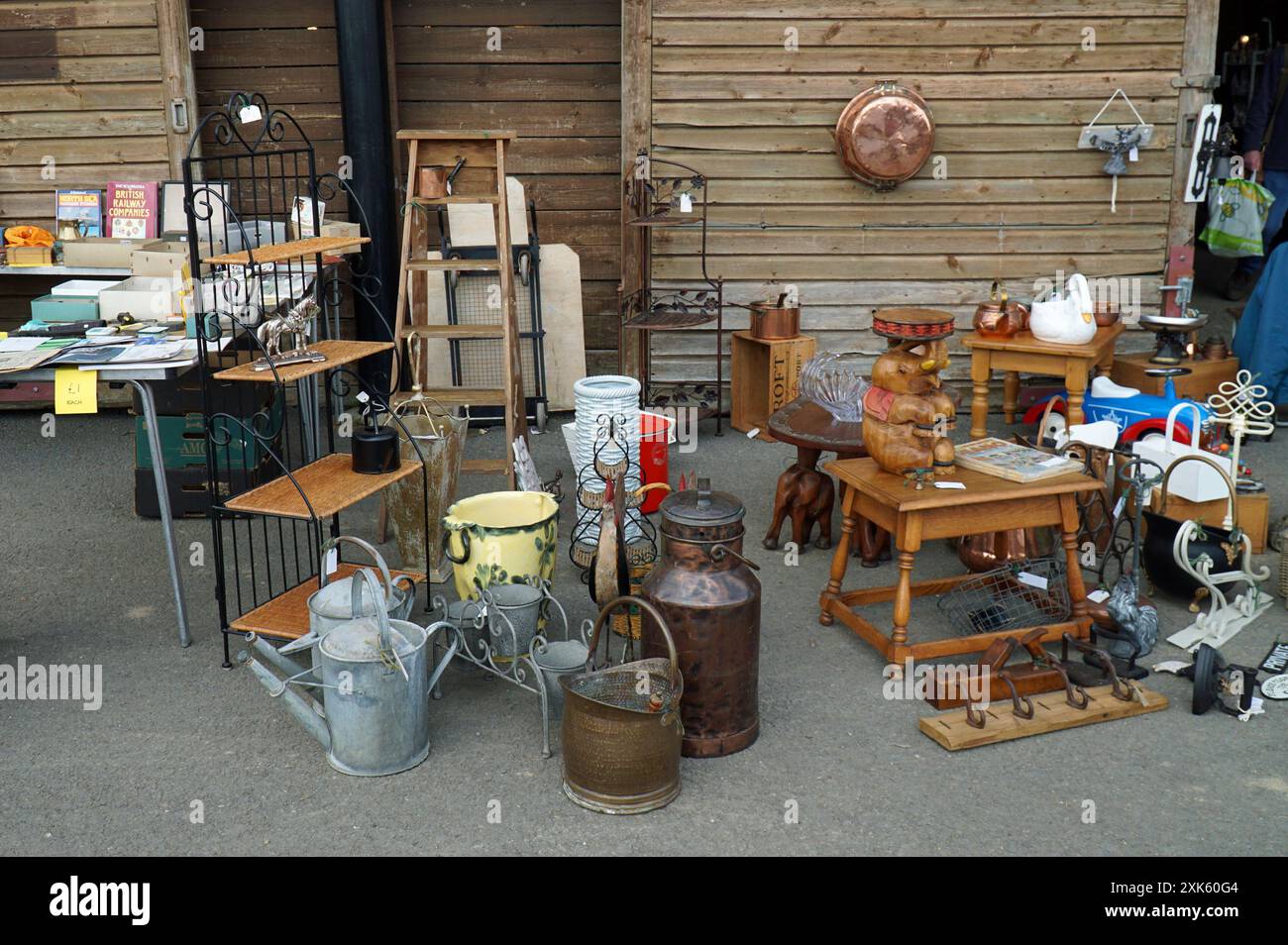 Items and Furniture for Sale at Antique Fair Stock Photo - Alamy