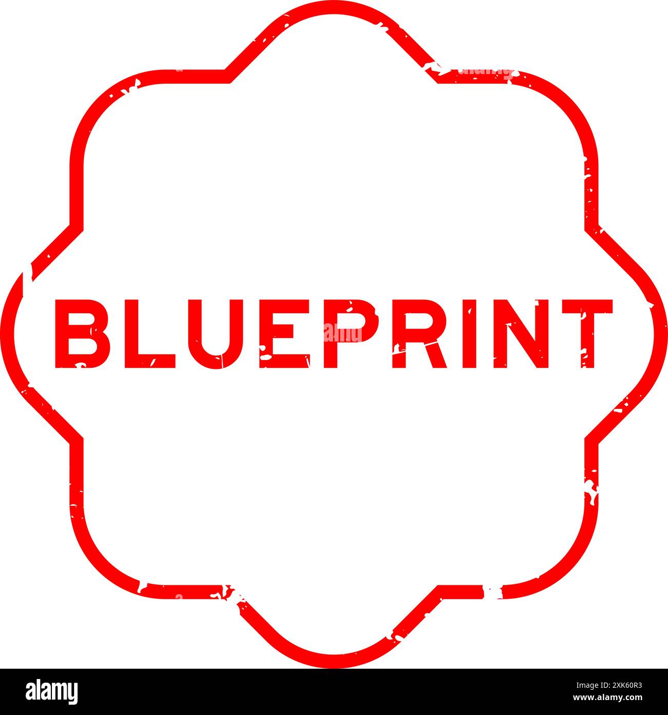 Grunge red blueprint word rubber seal stamp on white background Stock ...