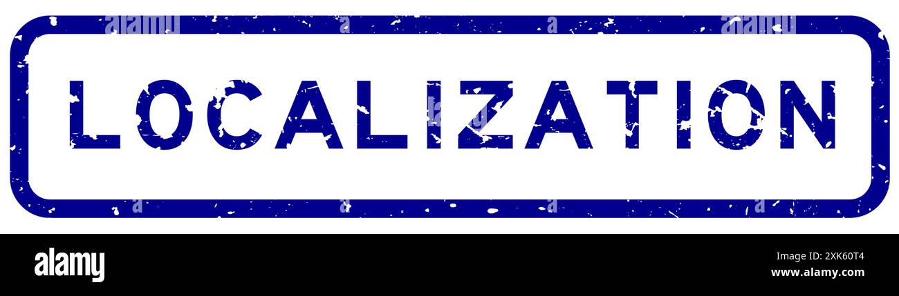 Grunge blue localization word square rubber seal stamp on white background Stock Vector Image ...