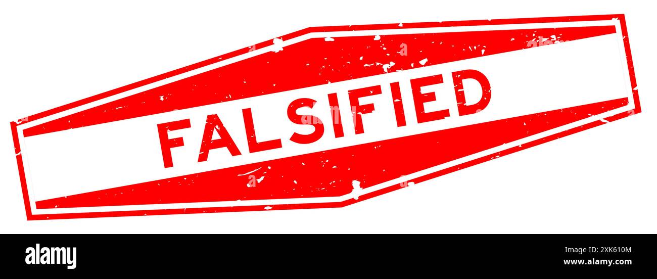 Grunge red falsified word hexagon rubber seal stamp on white background Stock Vector Image & Art ...