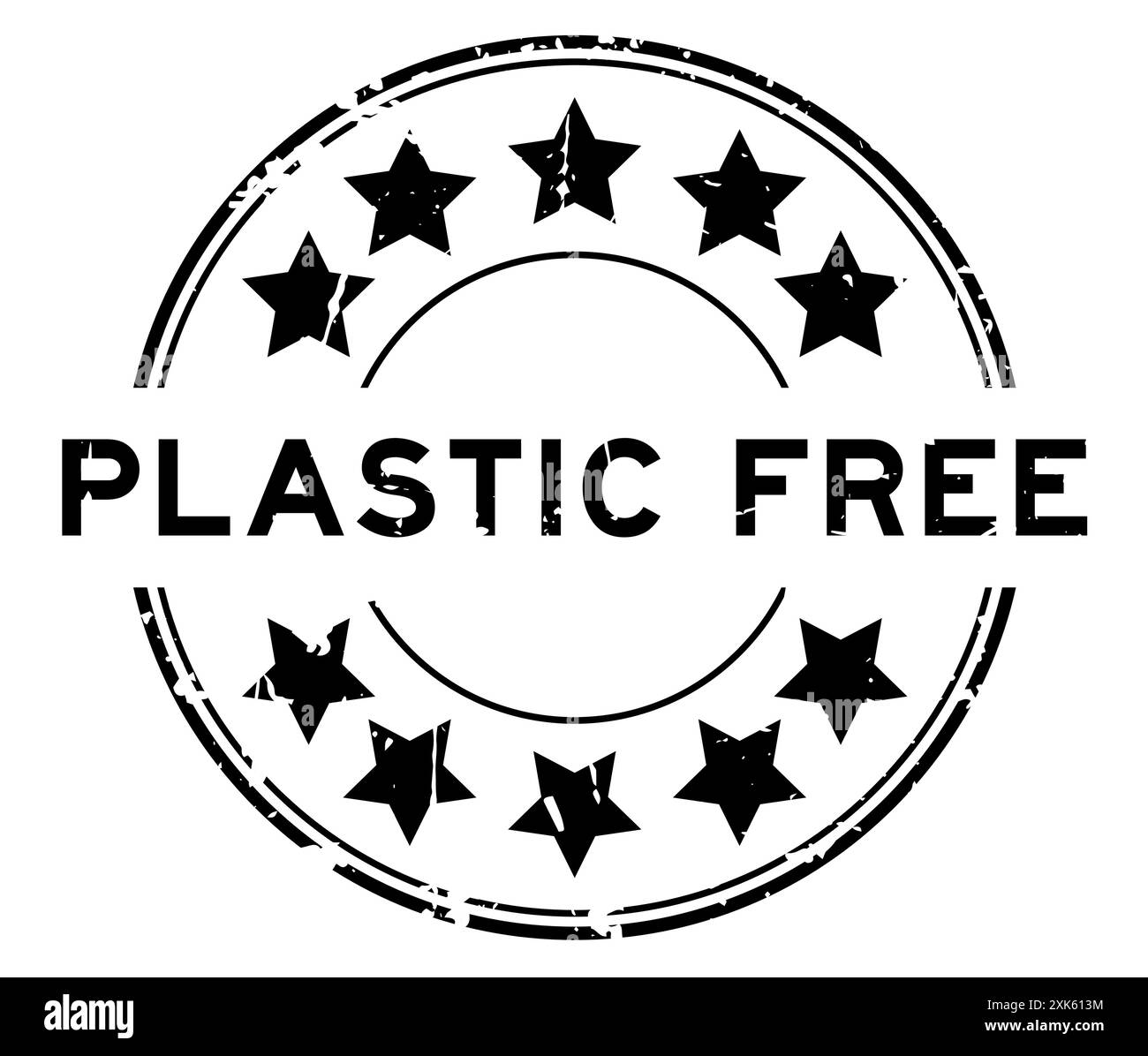 Grunge black plastic free word with star icon round rubber seal stamp ... Grunge black plastic free word with star icon round rubber seal stamp ...