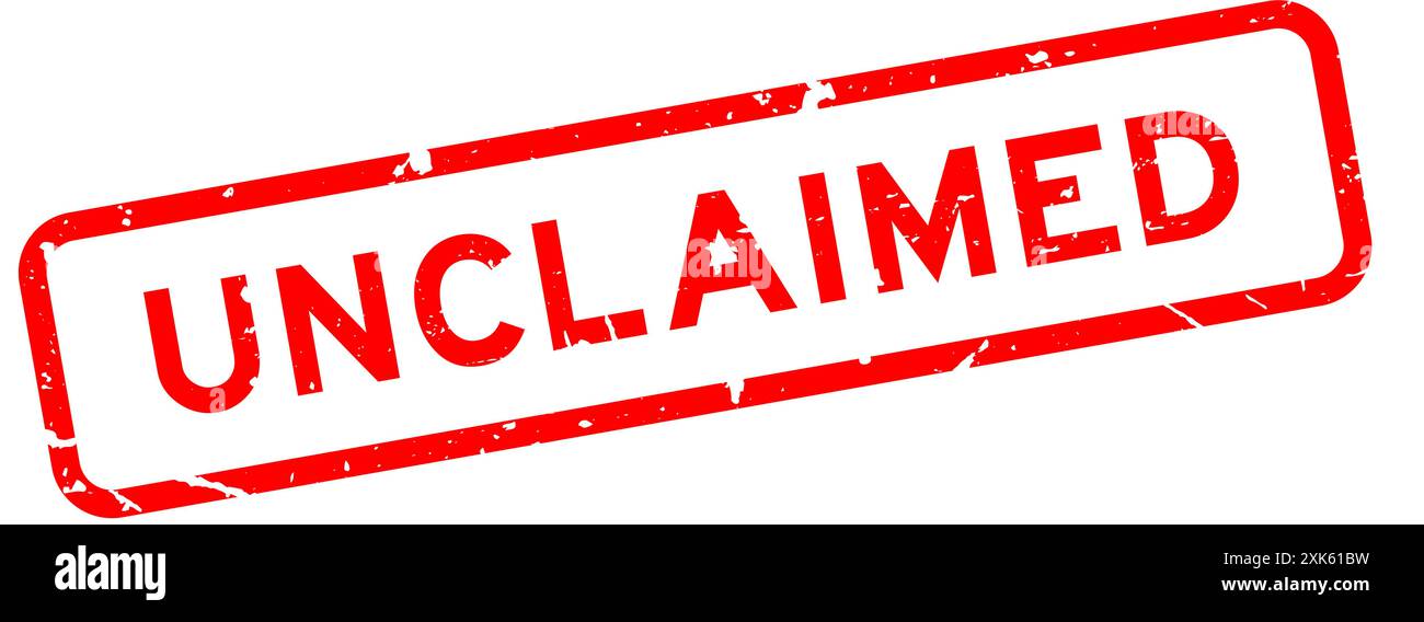 Grunge red unclaimed word square rubber seal stamp on white background ...