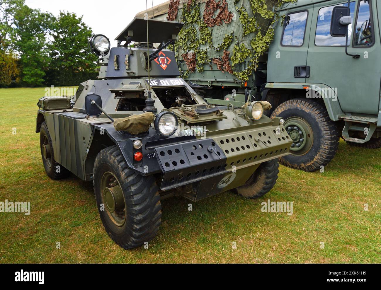 Vintage armoured scout car parked on grass Stock Photo - Alamy
