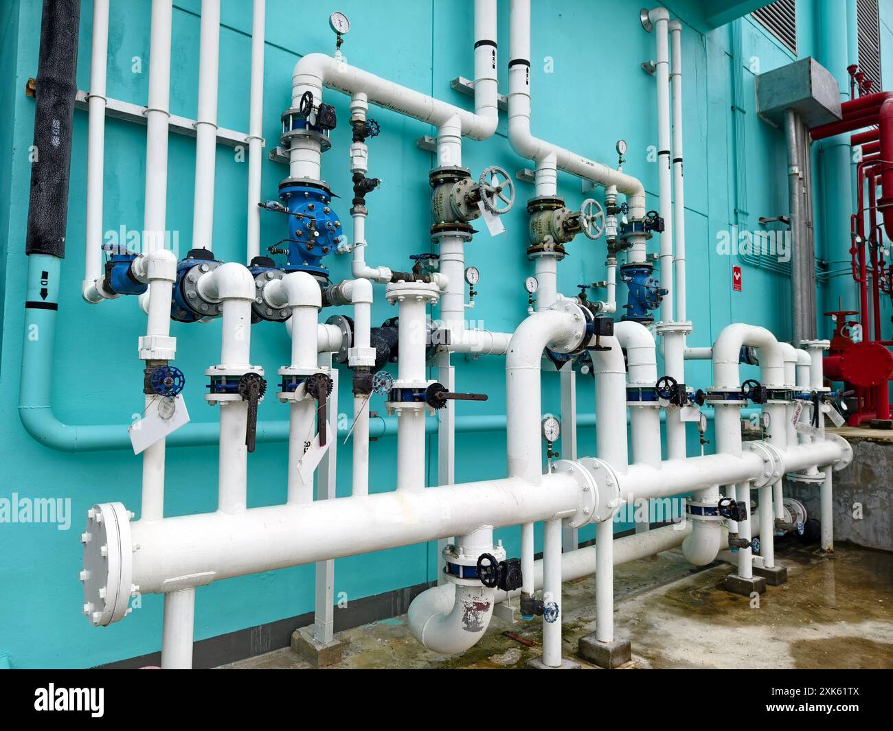 Header pipes valve zone and fire alarm control system at industrial ...