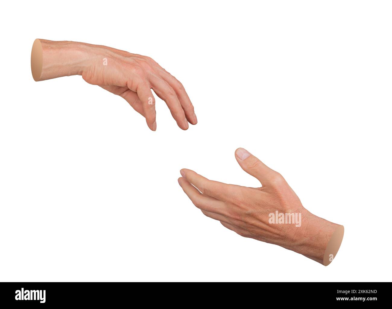 Two hands reaching isolated background hi-res stock photography and ...