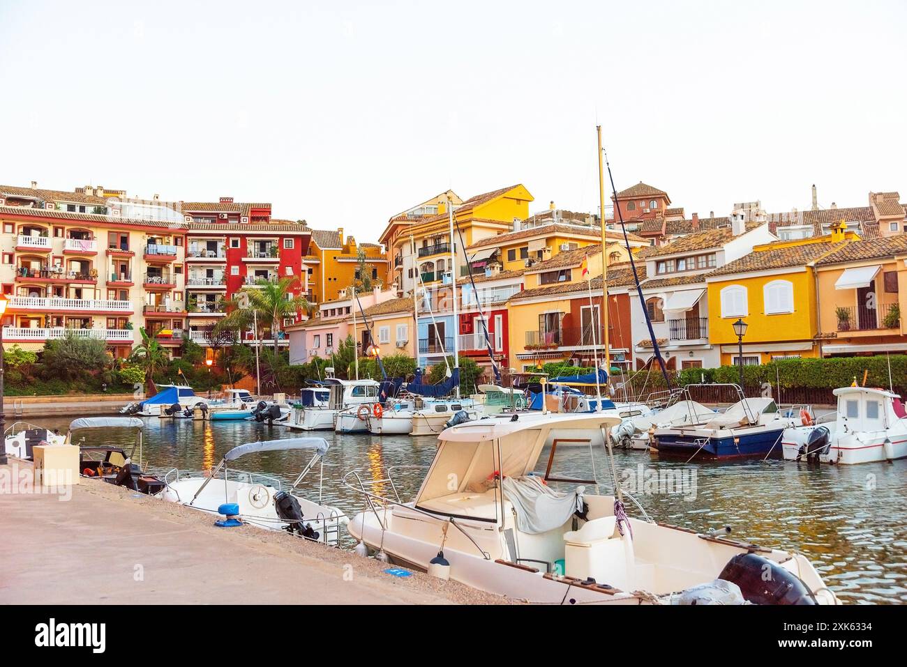 Colorful Waterfront Homes in Port Saplaya, Valencia Stock Photo - Alamy