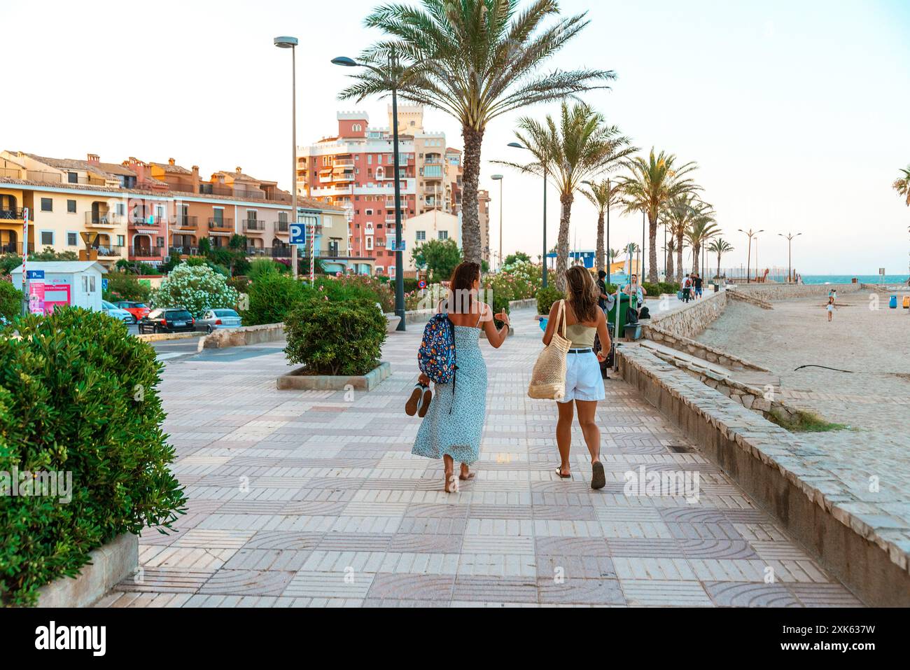 Colorful Waterfront Homes in Port Saplaya, Valencia Stock Photo - Alamy
