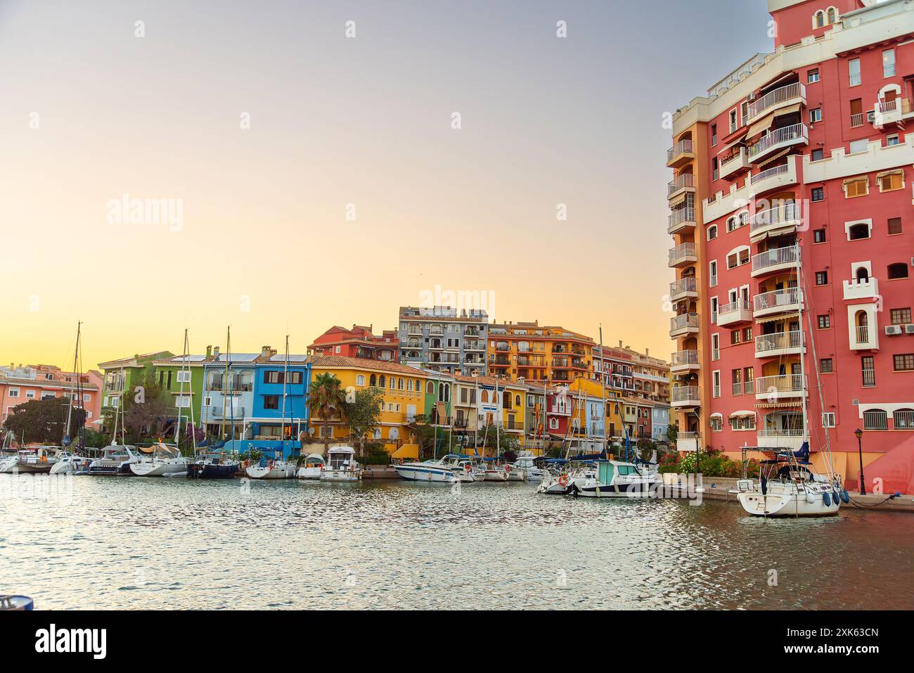 Colorful Waterfront Homes in Port Saplaya, Valencia Stock Photo - Alamy