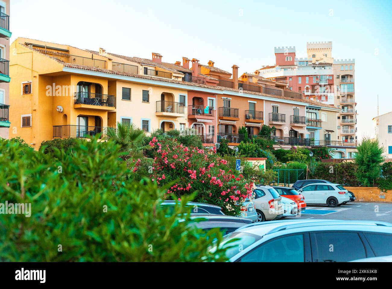 Colorful Waterfront Homes in Port Saplaya, Valencia Stock Photo - Alamy