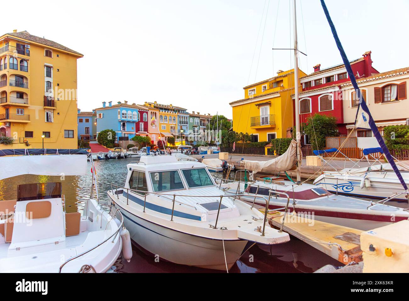 Colorful Waterfront Homes in Port Saplaya, Valencia Stock Photo - Alamy