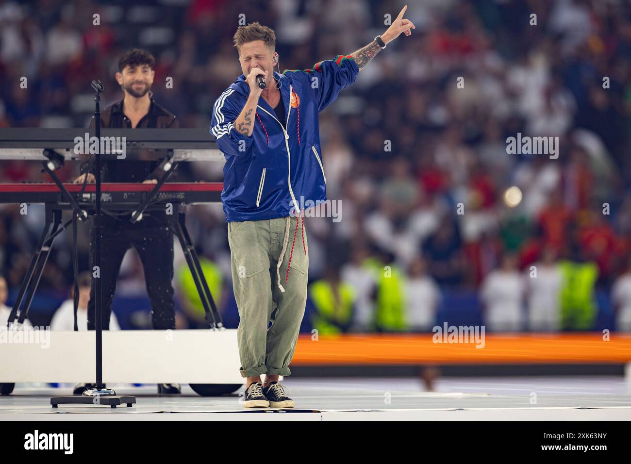 Ryan Tedder of OneRepublic performs at the tournament closing ceremony ...