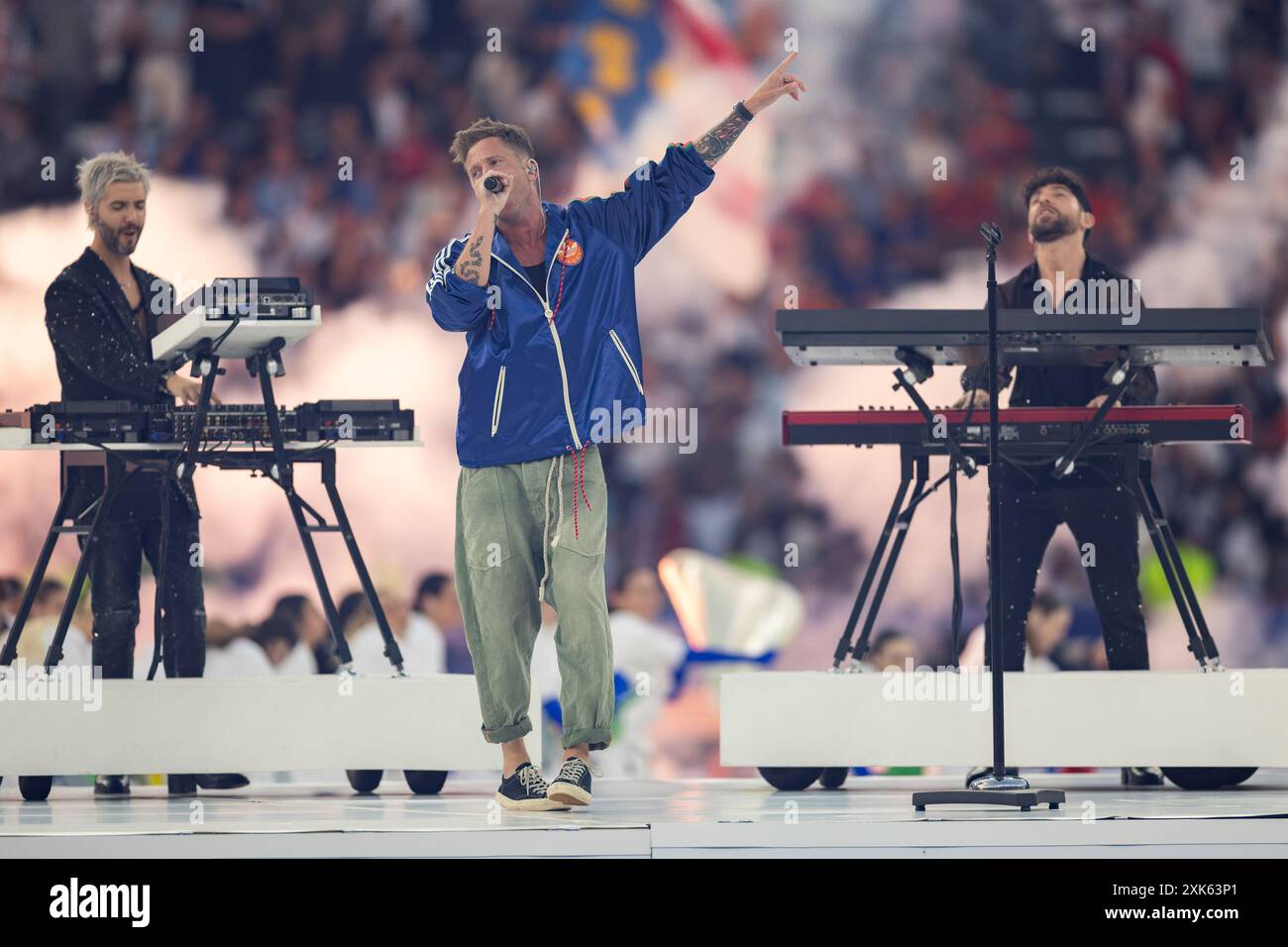 Ryan Tedder of OneRepublic performs at the tournament closing ceremony ...