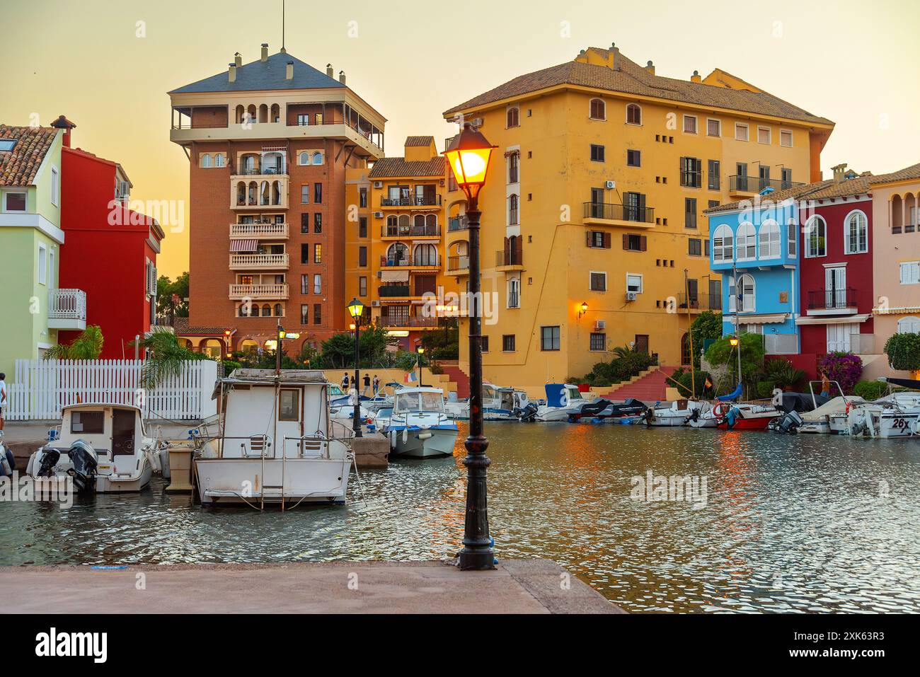 Colorful Waterfront Homes in Port Saplaya, Valencia Stock Photo - Alamy