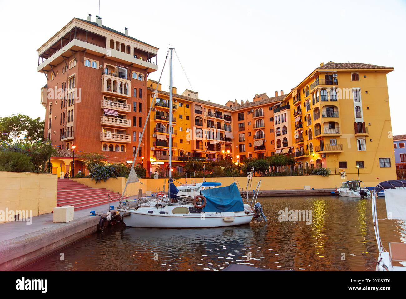 Colorful Waterfront Homes in Port Saplaya, Valencia Stock Photo - Alamy