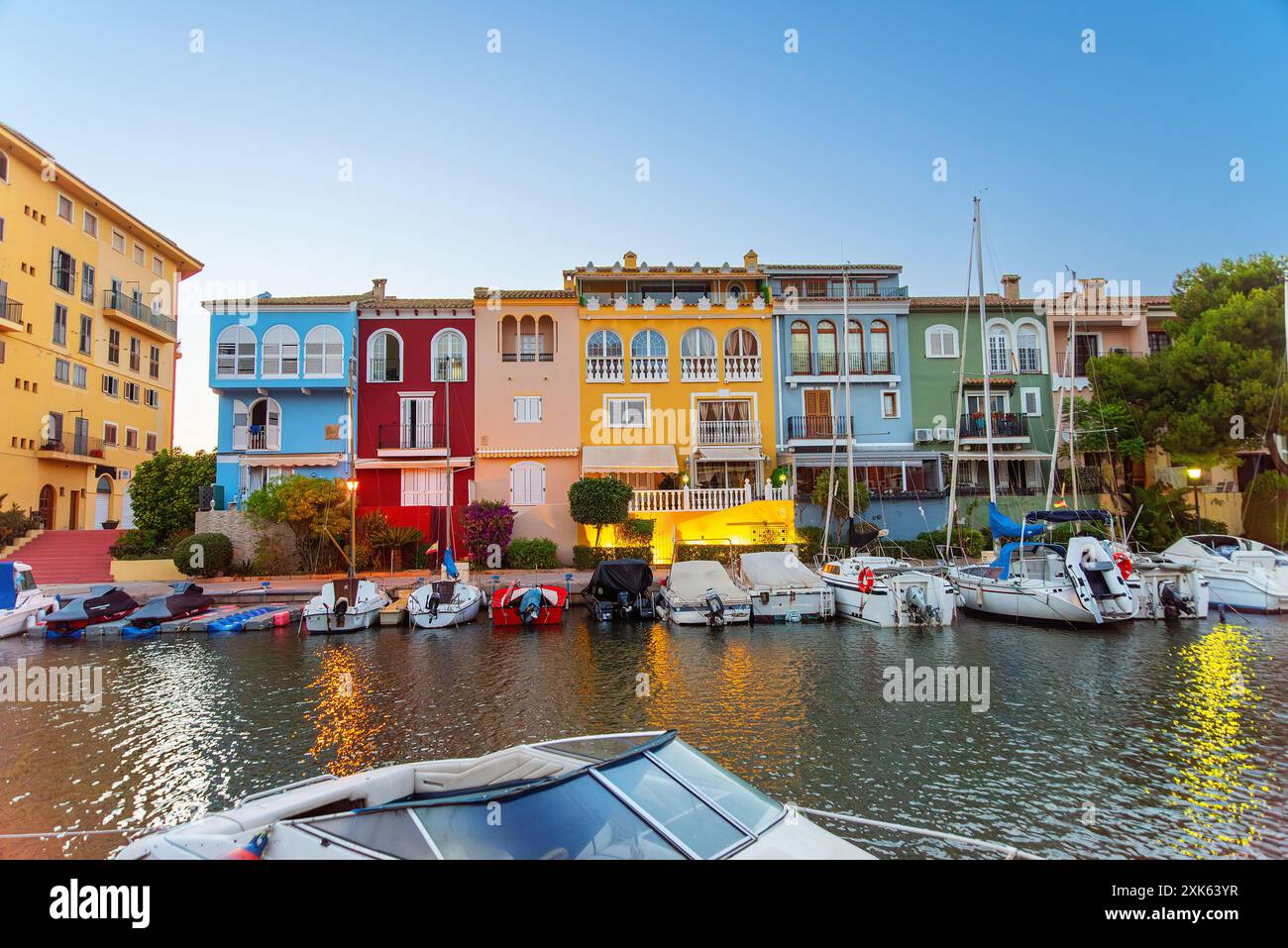 Colorful Waterfront Homes in Port Saplaya, Valencia Stock Photo - Alamy