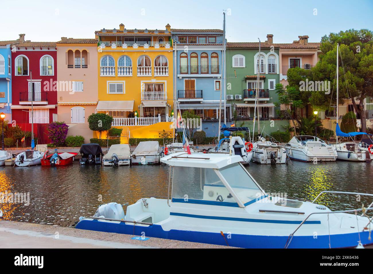 Colorful Waterfront Homes in Port Saplaya, Valencia Stock Photo - Alamy