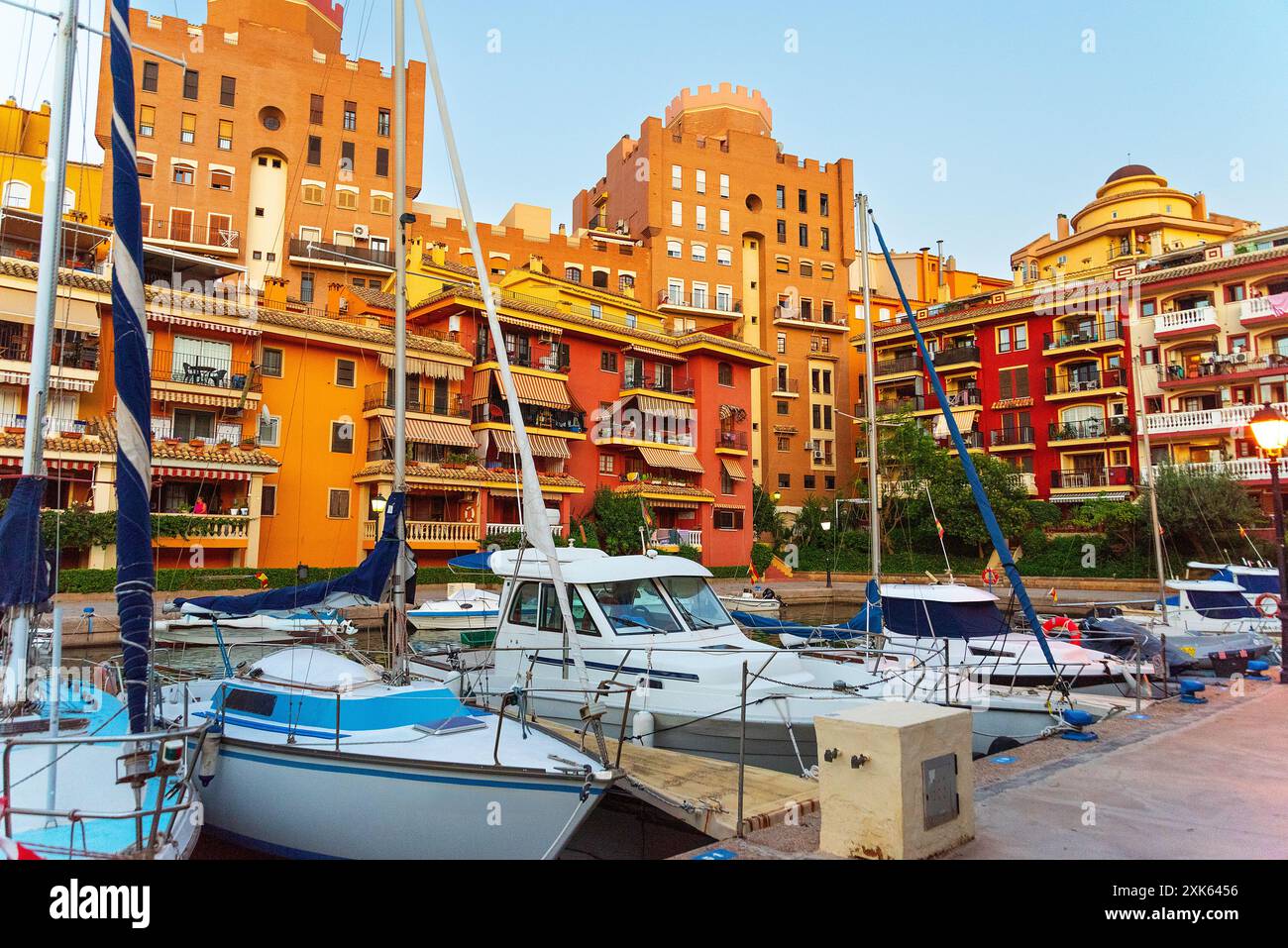 Colorful Waterfront Homes in Port Saplaya, Valencia Stock Photo - Alamy