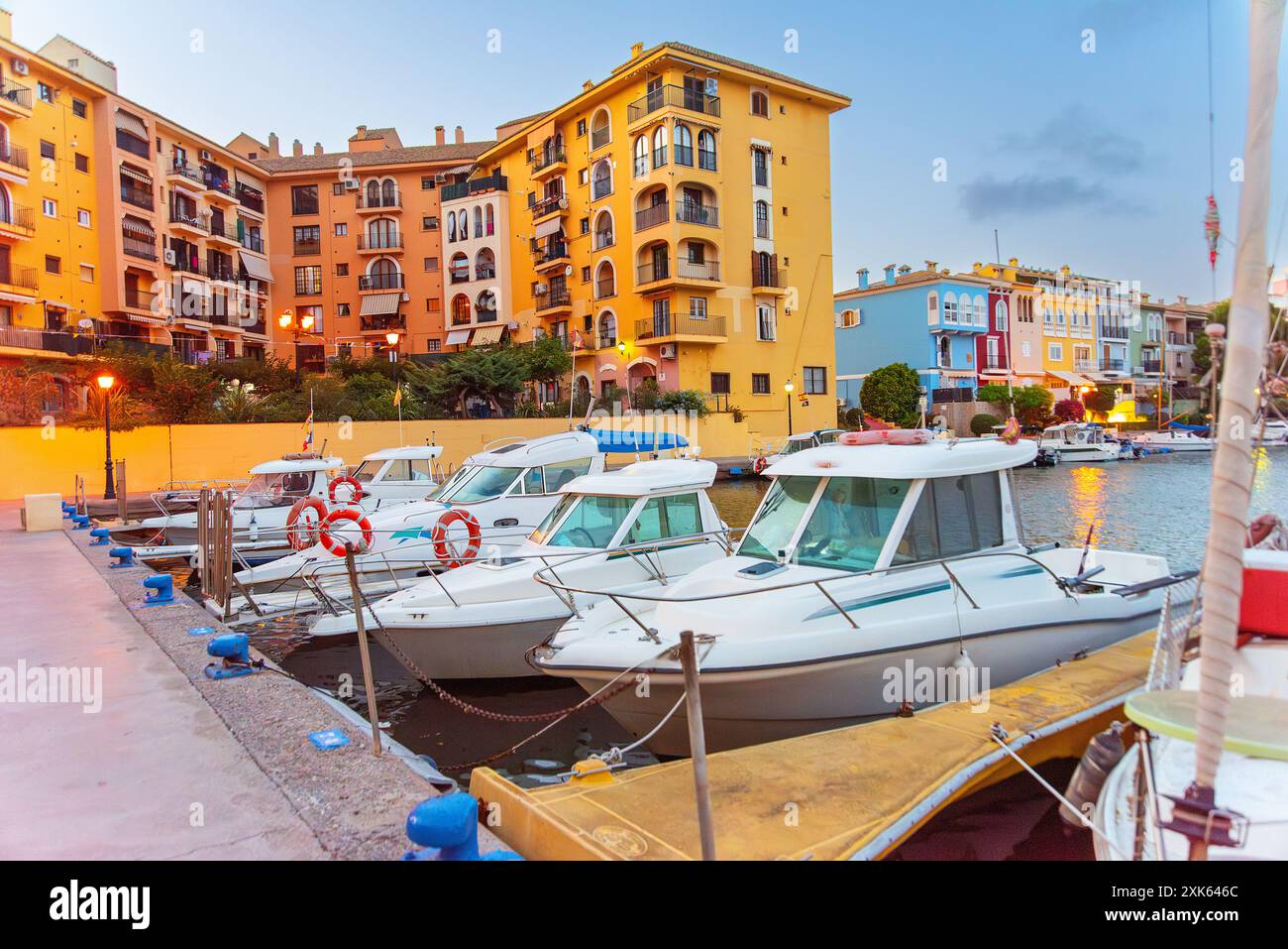 Colorful Waterfront Homes in Port Saplaya, Valencia Stock Photo - Alamy