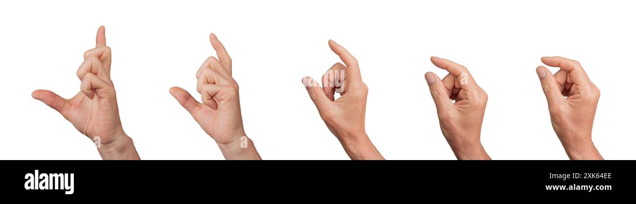 Showing size with hand gesture, small to large. finger movements ...