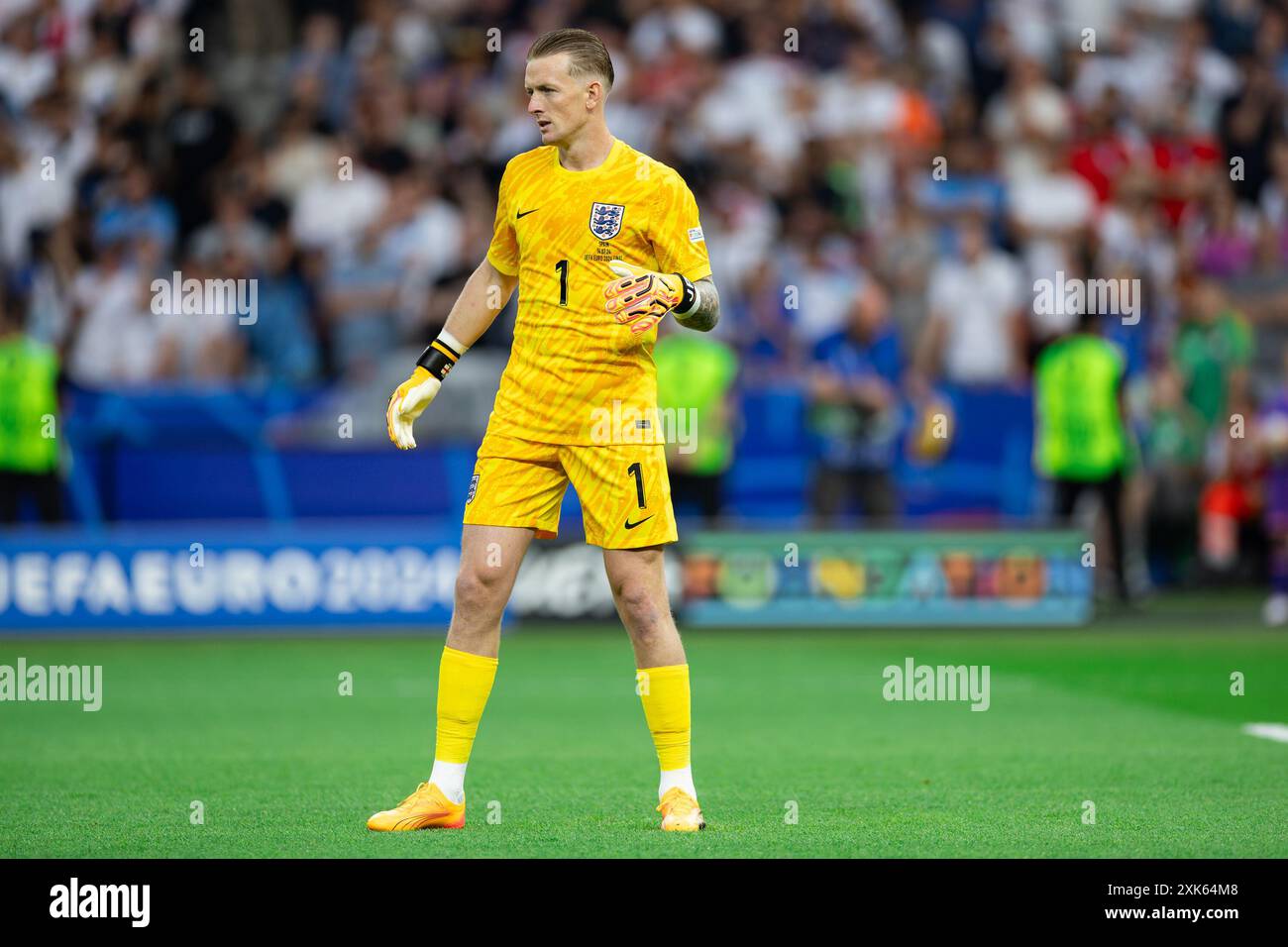 Jordan Pickford of England seen in action during the UEFA EURO 2024 ...