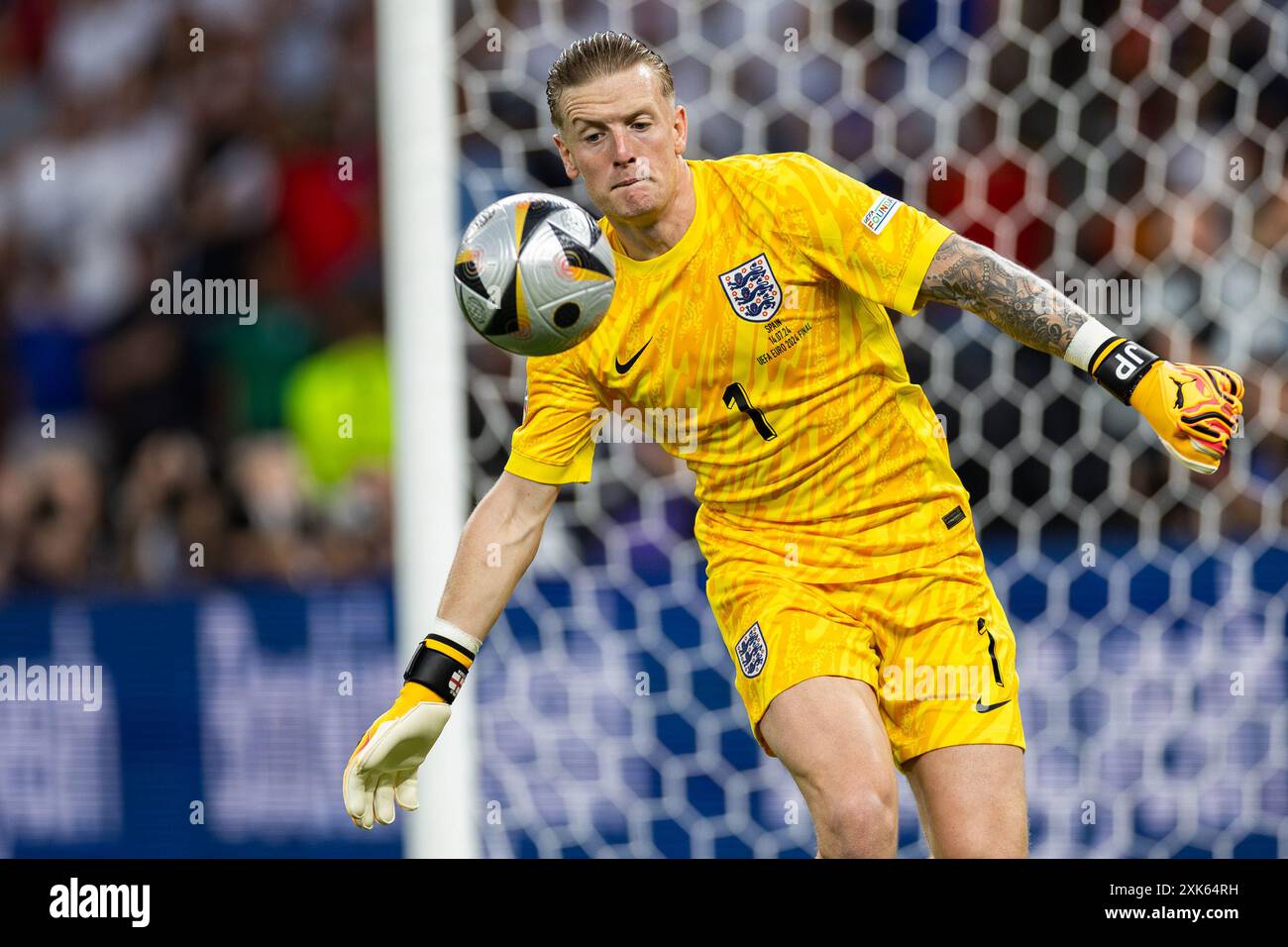 Jordan Pickford of England seen in action during the UEFA EURO 2024 ...